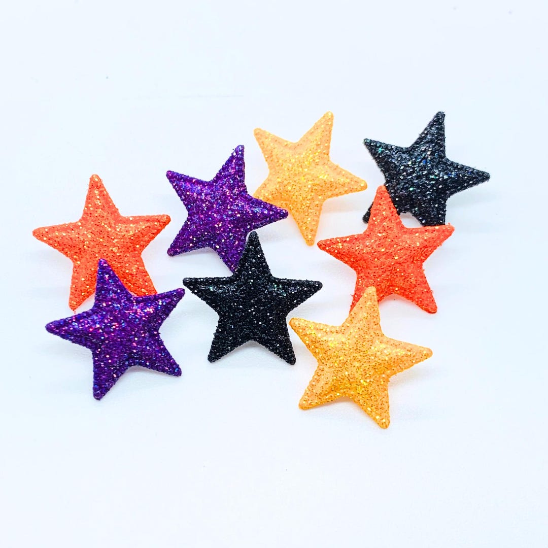 Halloween Themed Star Button, Star Button, Purple Glitter Star, Black ...