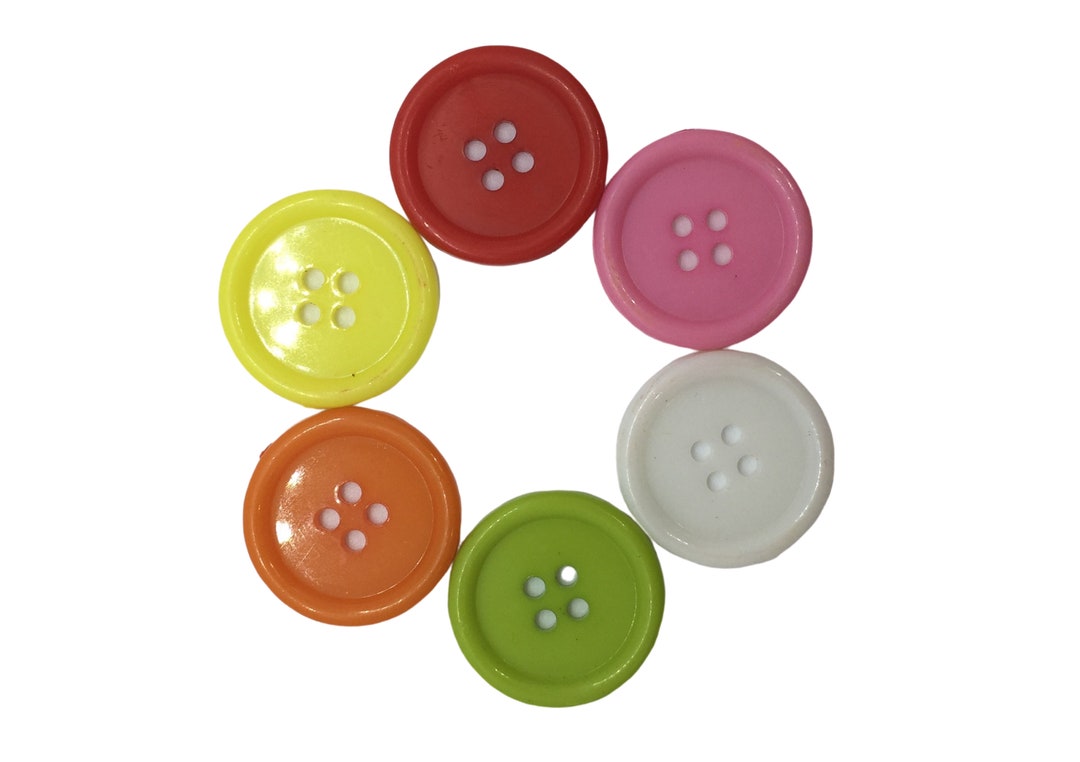Round Plastic Buttons. 25 Mm 4 Holes. - Etsy