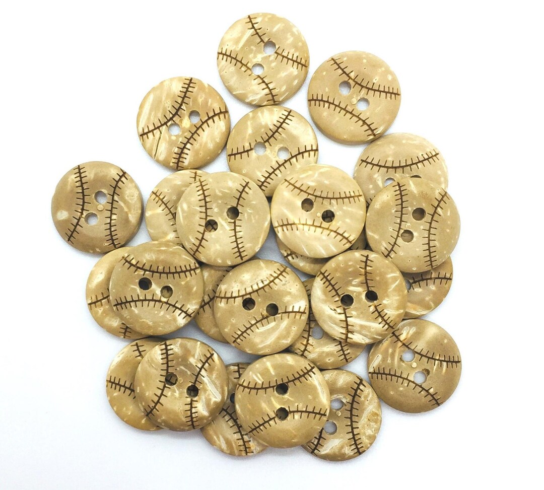 Baseball Buttons. Roundcoconut Shell Button. Beige Brown - Etsy