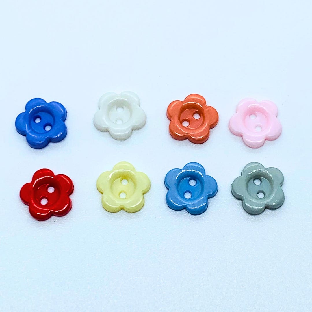 Mini Flower Button, Resin, 8 Mm in Diameter, Flower Button, Craft ...
