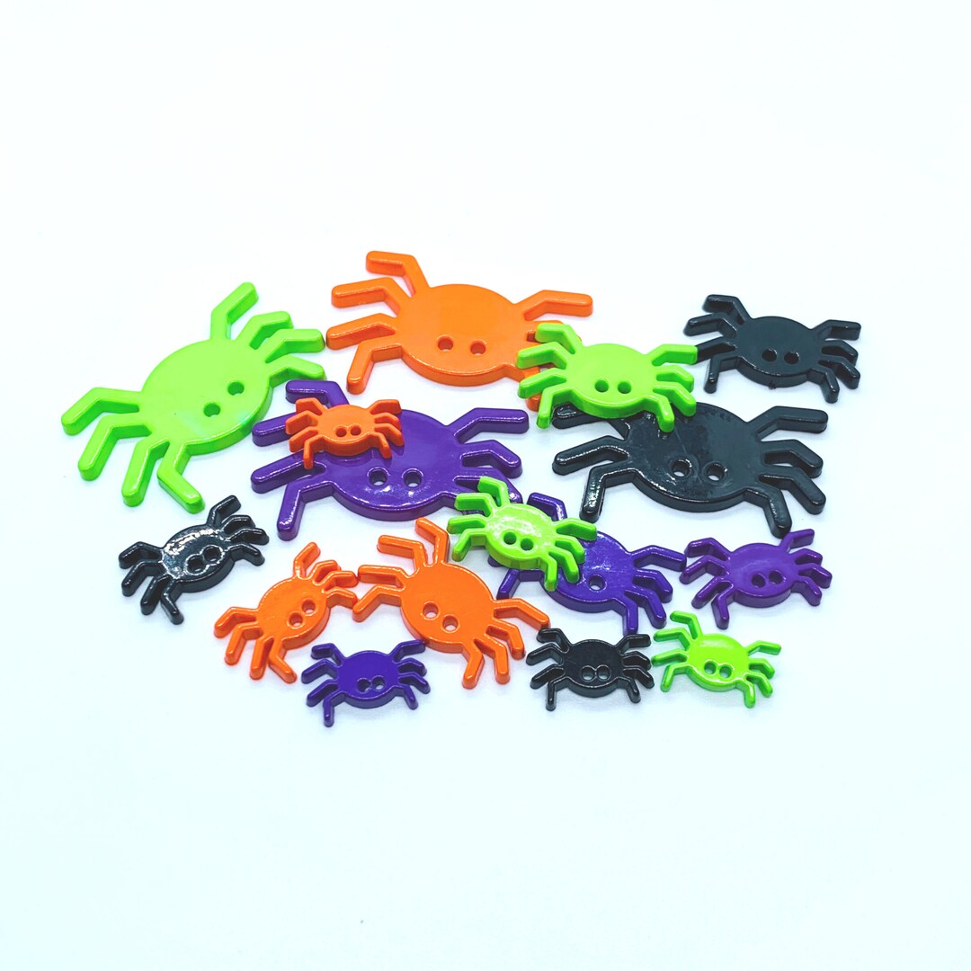 Black Spider Button, Halloween Button, Green Spider, Orange Spider ...