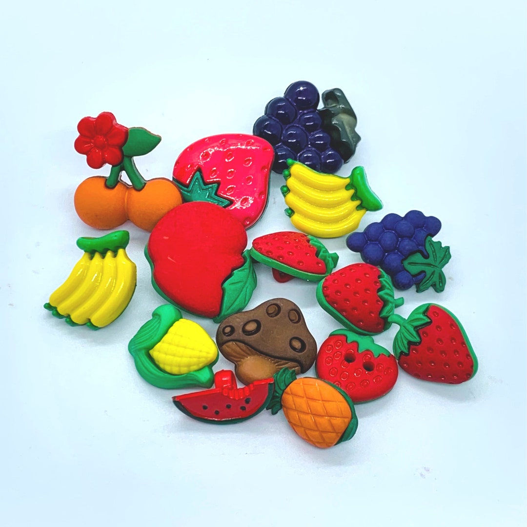 Fruit Buttons, Vegetable Buttons, Strawberry Buttons, Food Buttons ...