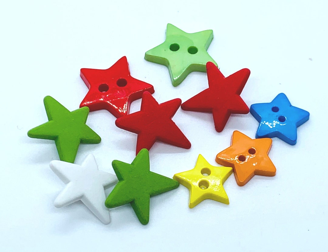 Plastic Stars Colorful Stars Shank Style Star Buttons Blue - Etsy