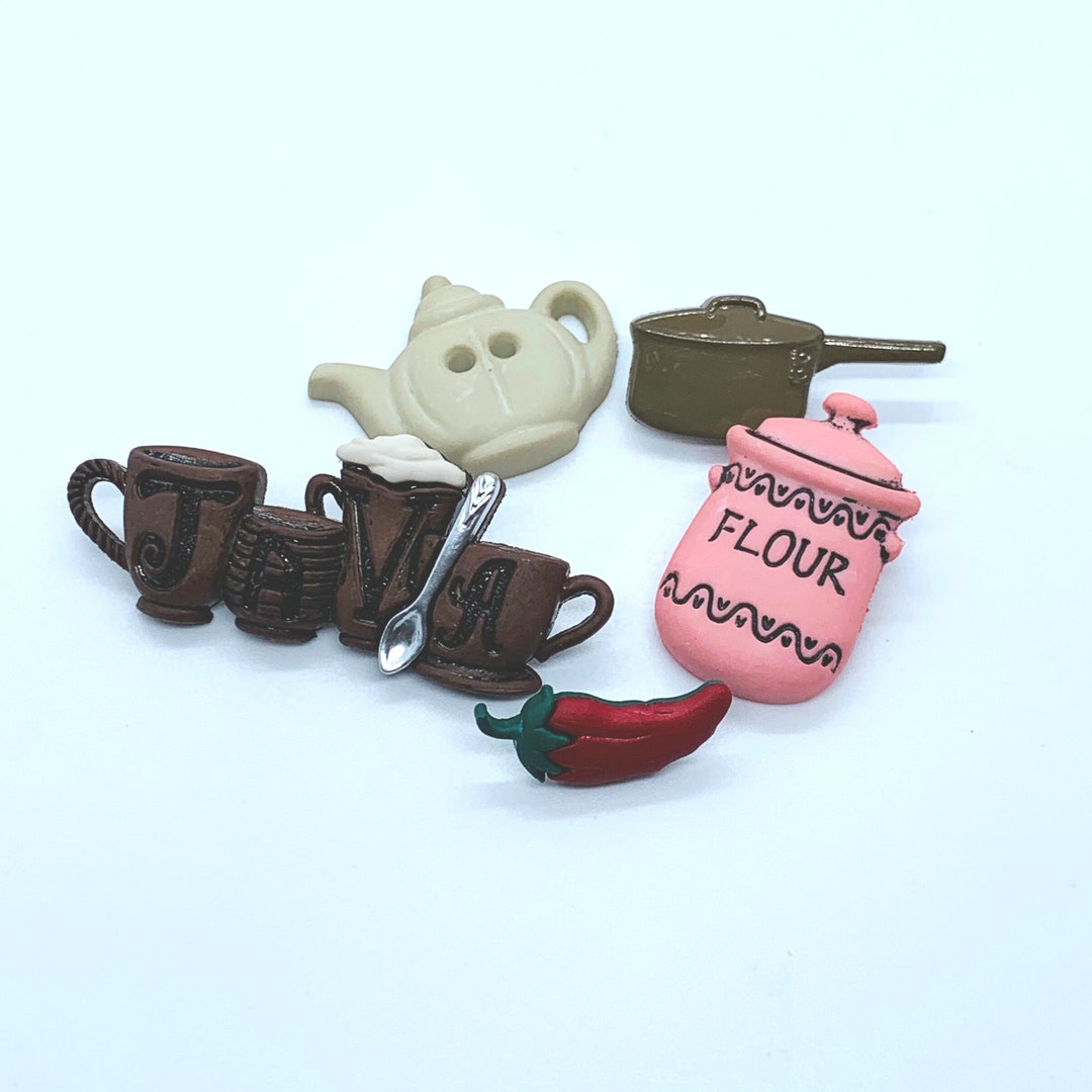 Kitchen Buttons, Cooking Buttons, Food Buttons, Coffee Buttons, Gift ...