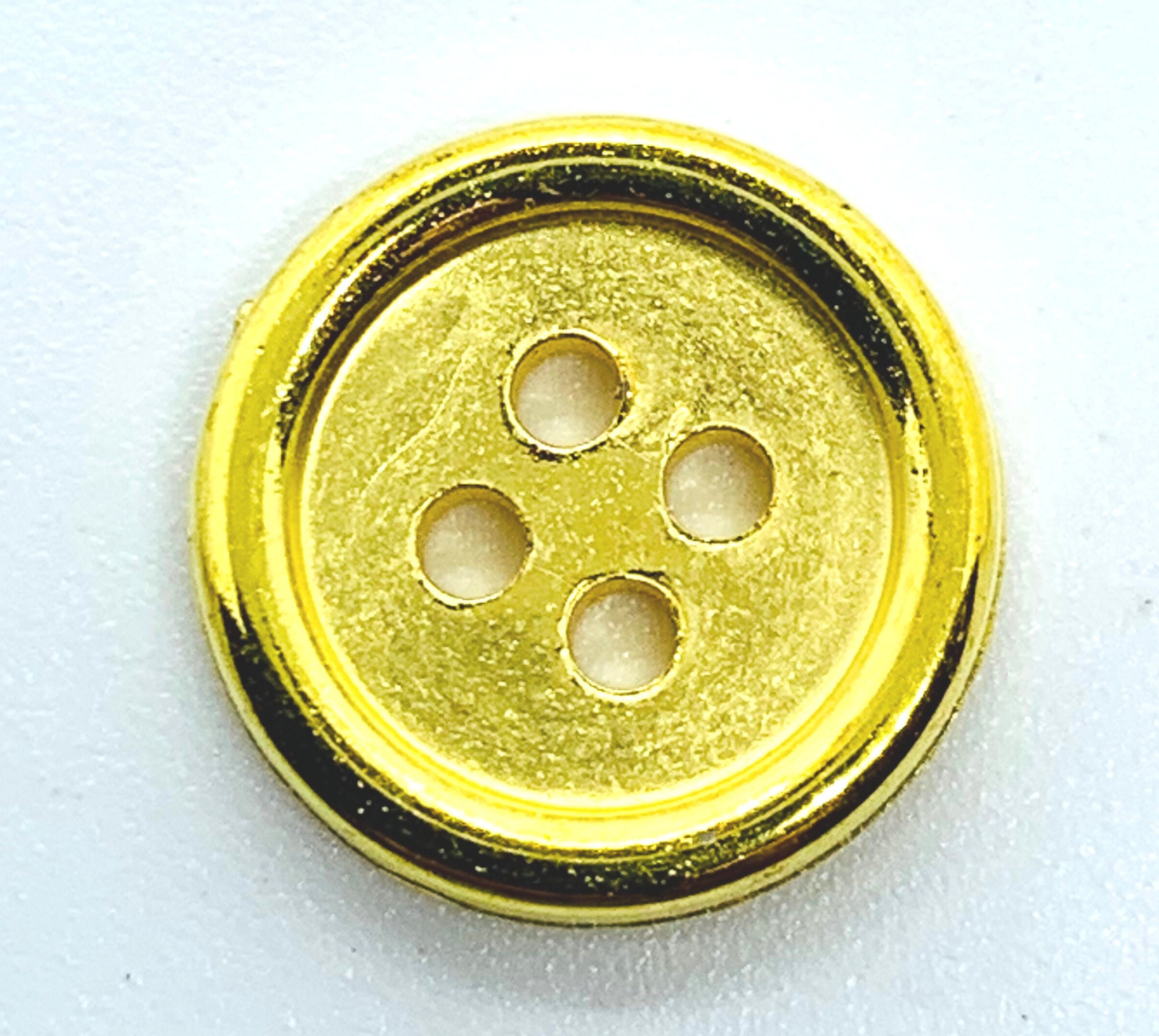 Round Plastic Button Gold Colored Button 4 Hole Gift for - Etsy