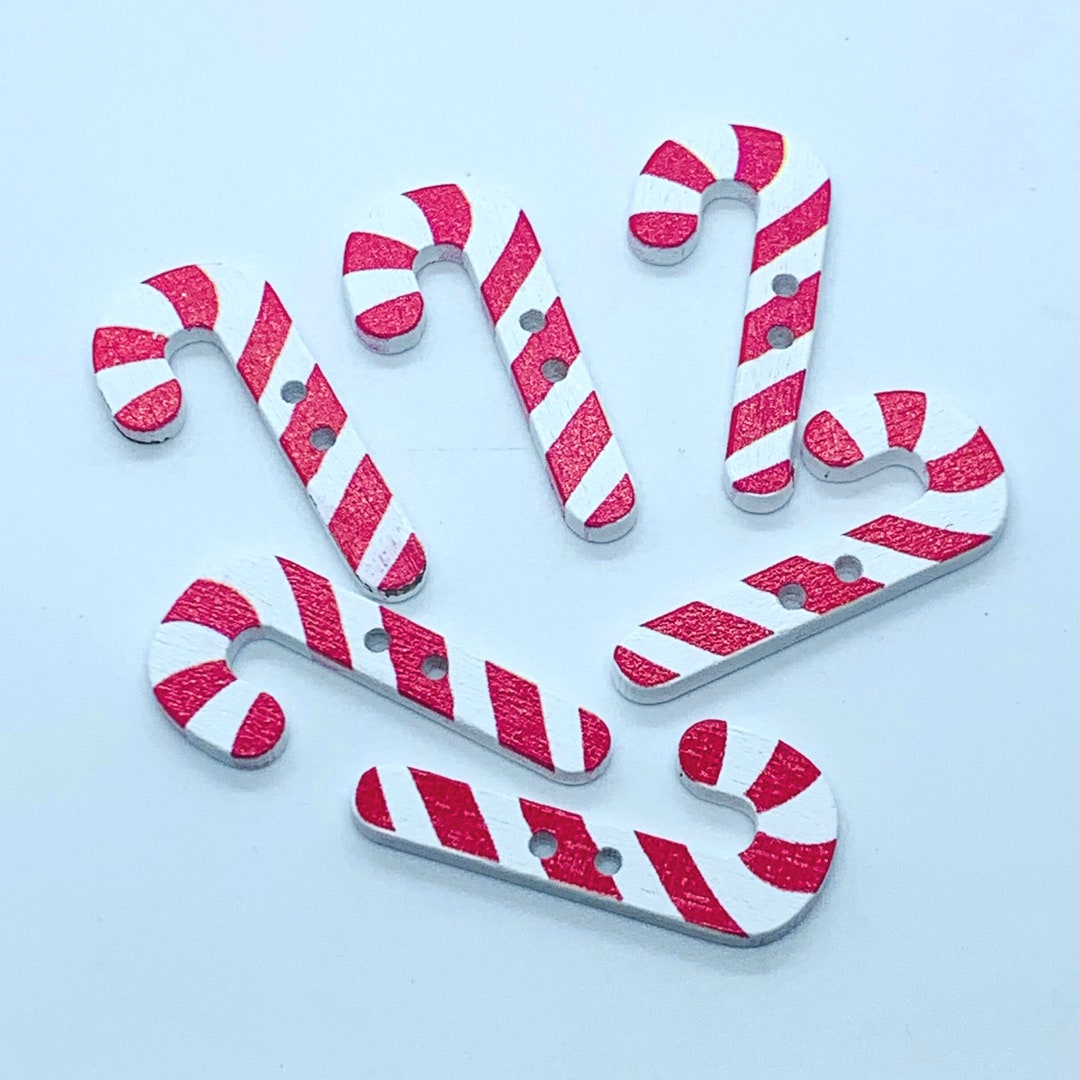 Christmas Button, Candy Cane Button, Red and White Button, Christmas ...