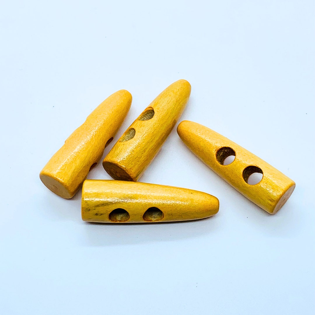 Wooden Toggle Buttons, 40mm Long, Light Natural Wood Color, Wood Toggle ...