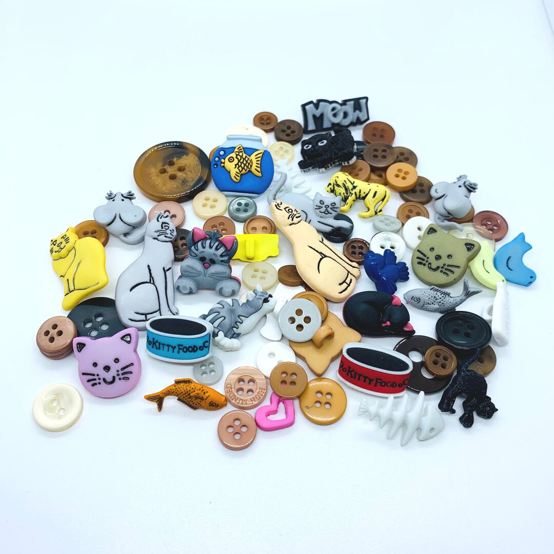 Cat Themed Buttons Alley Cat Theme Cat Food Bowl Button - Etsy