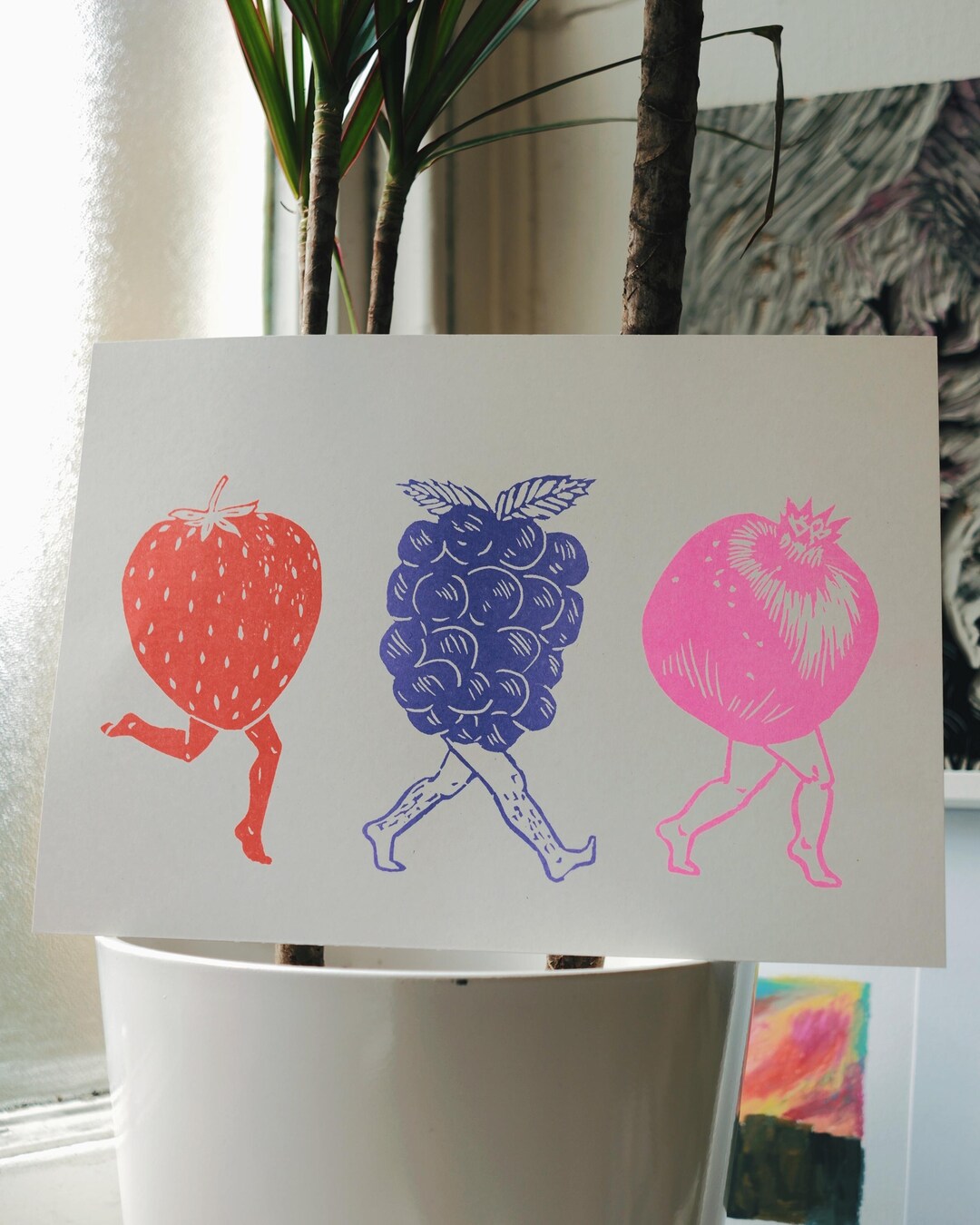 Fruit Party - A4 Risograph Print - Etsy