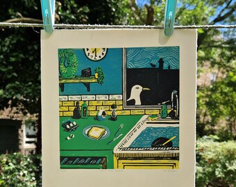 Wood & Linocut Prints - Etsy