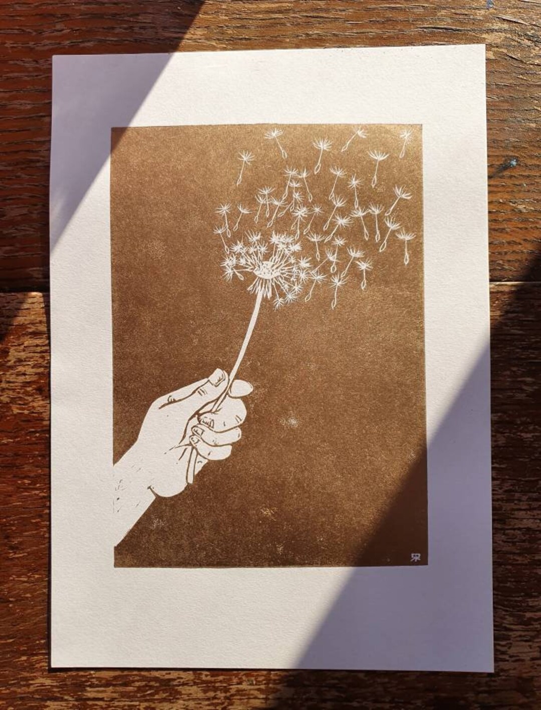 Dandelion Clock Lino Cut Print Original Art Handprinted - Etsy Denmark