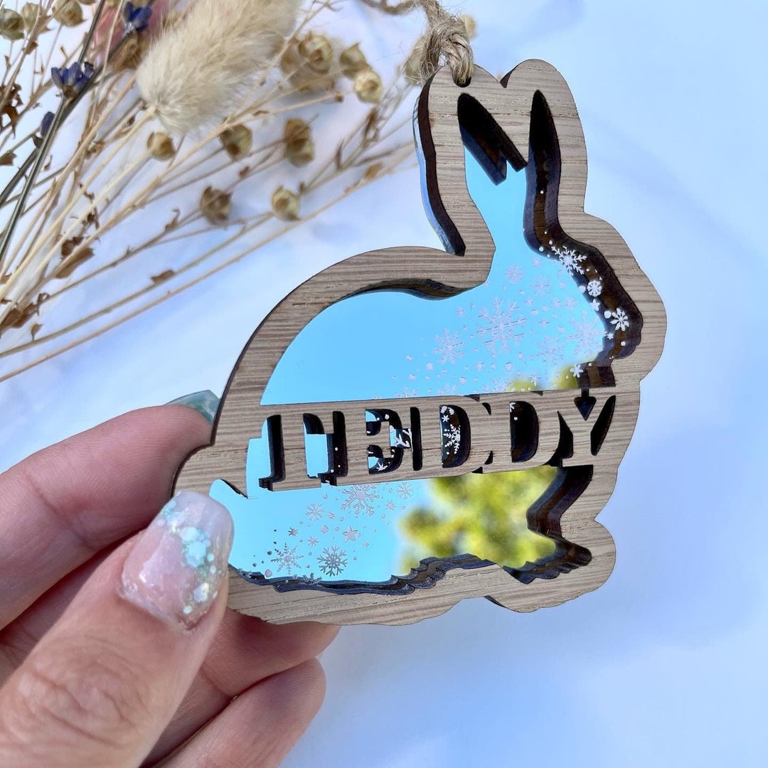 Rabbit Christmas Ornament, Bunny Xmas Decoration, Pet Gift, Bunny Lover ...