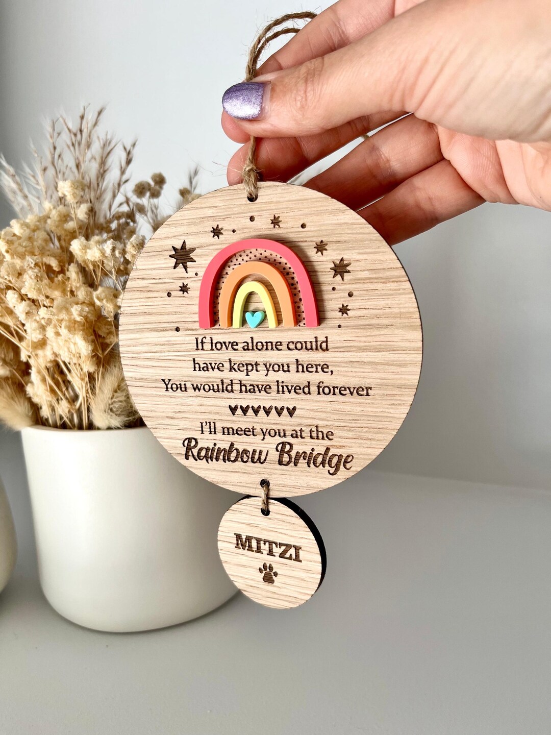 Rainbow Bridge Gift, Pet Sympathy Gift, Pet Memorial Keepsake, Dog ...