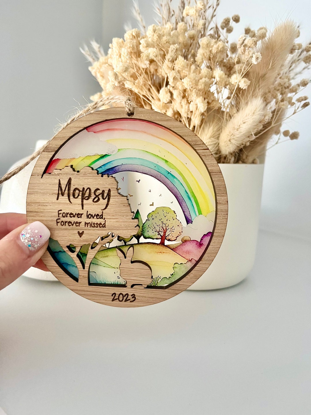 Rabbit Rainbow Bridge Memorial Gift, Rainbow Bridge, Bunny Loss Sun ...