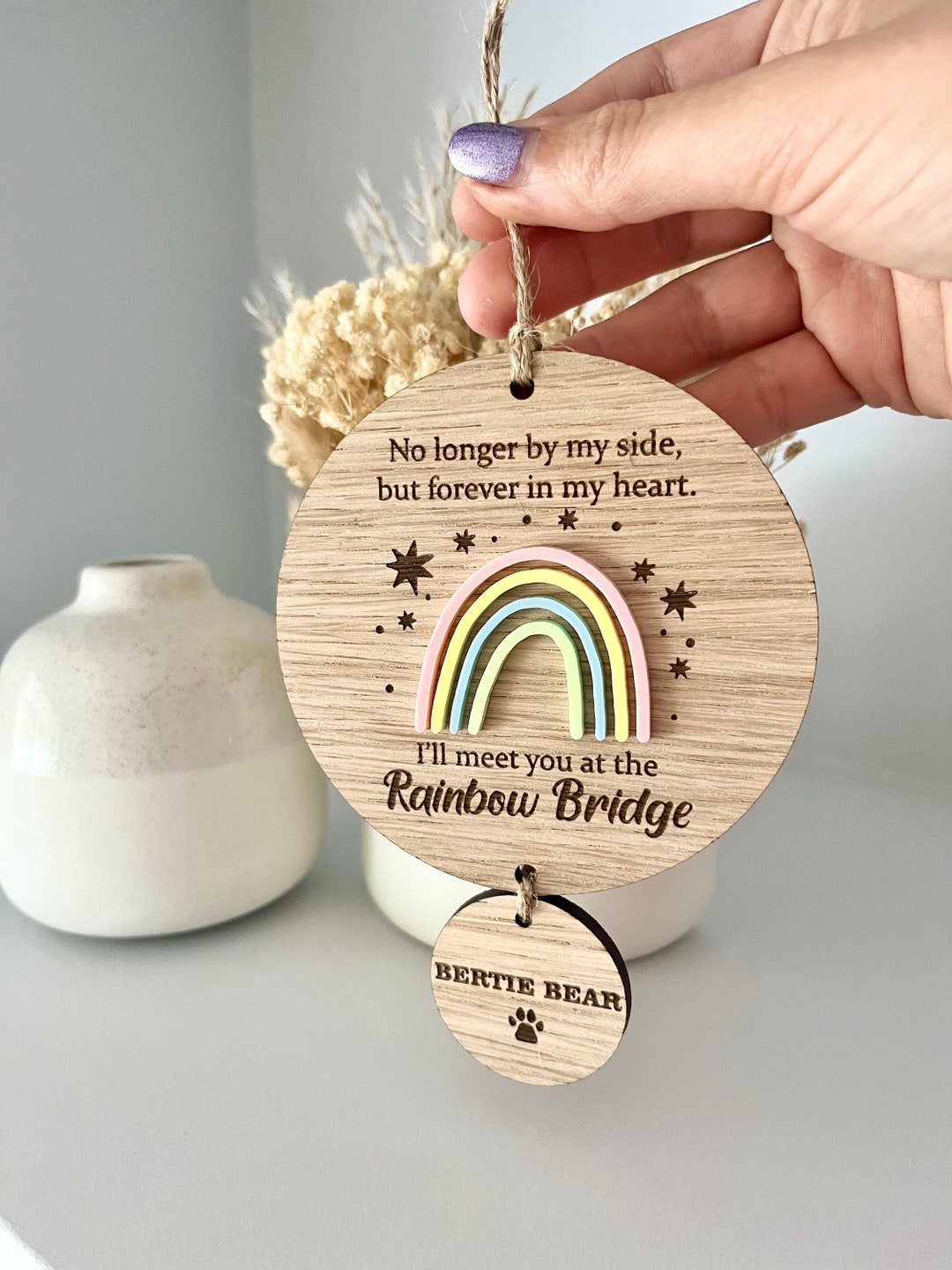 Rainbow Bridge Plaque, Pet Memorial Keepsake, Dog Memorial, Cat ...
