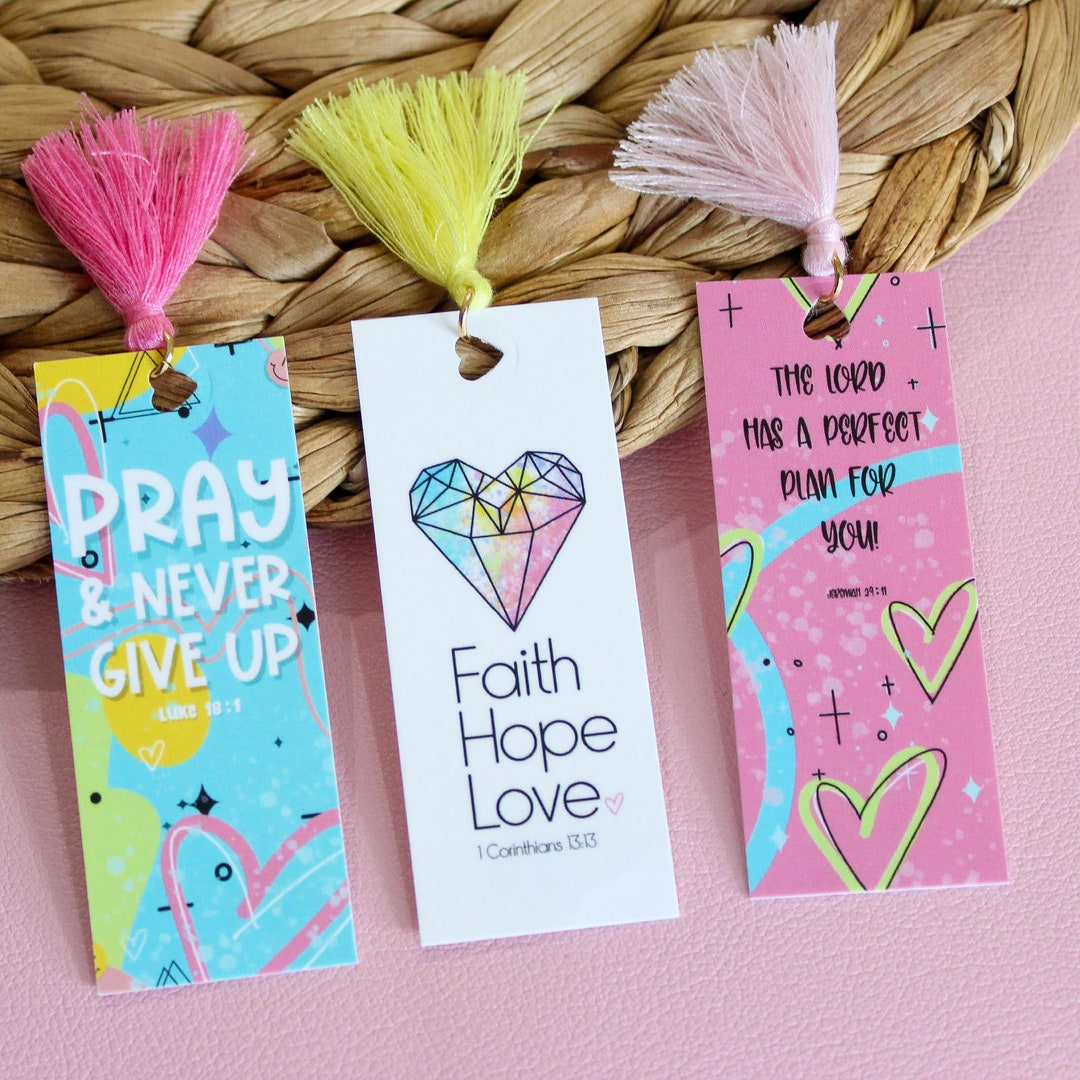 Mini Bookmark Set | Faith-filled Bookmark | Bookmark With Tassel - Etsy