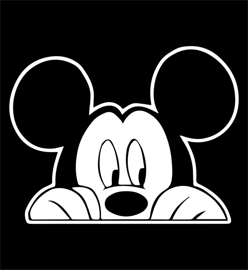 Mickey Mouse Peeking Vinilo Calcomanía Pegatina Disney Etsy