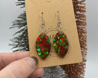 Resin Christmas Earrings | Etsy