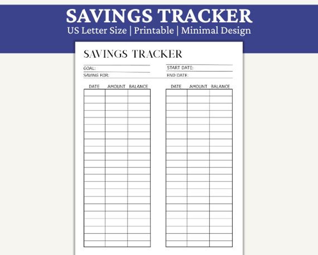 Savings Tracker Printable | Money Tracking Worksheet | Budget Planning ...
