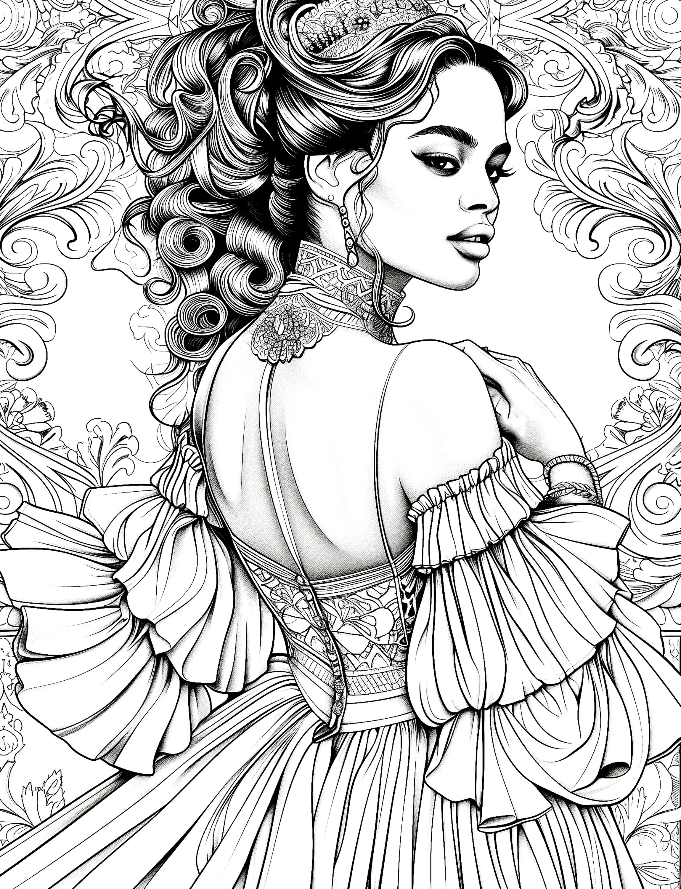 Victorian Elegance Fantasy Coloring Book Journal Adult Coloring Book ...