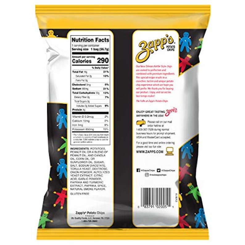 Zapp's Voodoo Potato Chips 2 Oz Pack of 5 - Etsy