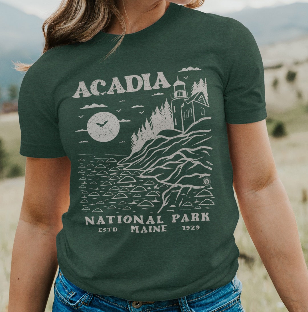 Acadia National Park T-shirt: Maine Camping Hiking Tee - Etsy