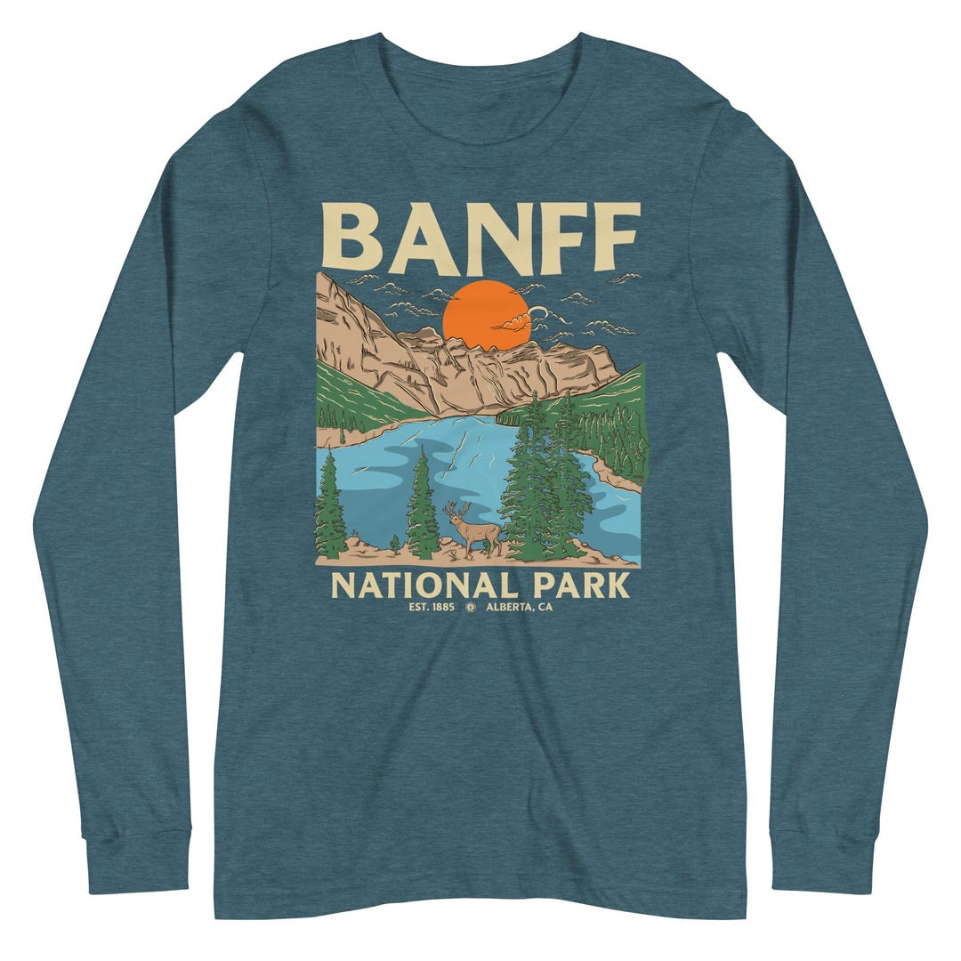 Banff National Park Shirt, Banff Canada Hiking Camping Long Sleeve ...
