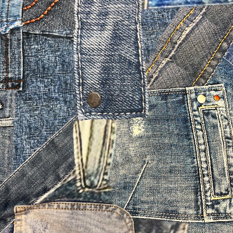 Patchwork Denim Fabric - Etsy