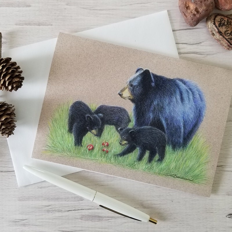 Black Bear Card - Etsy