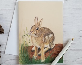 Cute Bunny Rabbit Get Well Soon Card, Rabbit Card, Personalised ...
