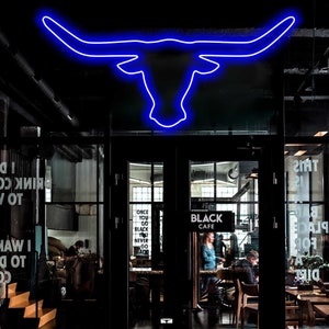 Longhorn Bull Neon Sign for Decor. Steer Head Neon - Etsy