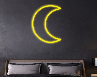 Neon Signs Moon Neon Sign, Led Gift, Glow in the Dark Led Neon Sign ...
