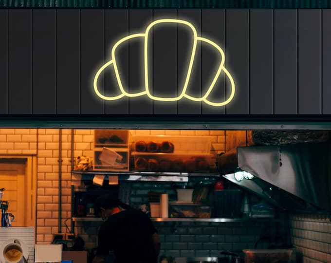 Croissant Neon Sign for Restaurant Light Decor - Etsy