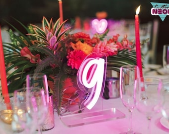 Wedding Table Number Neon Sign - Etsy