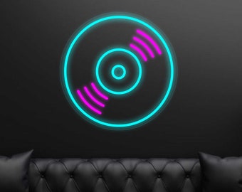 Neon Vinyl Record Sign - Etsy