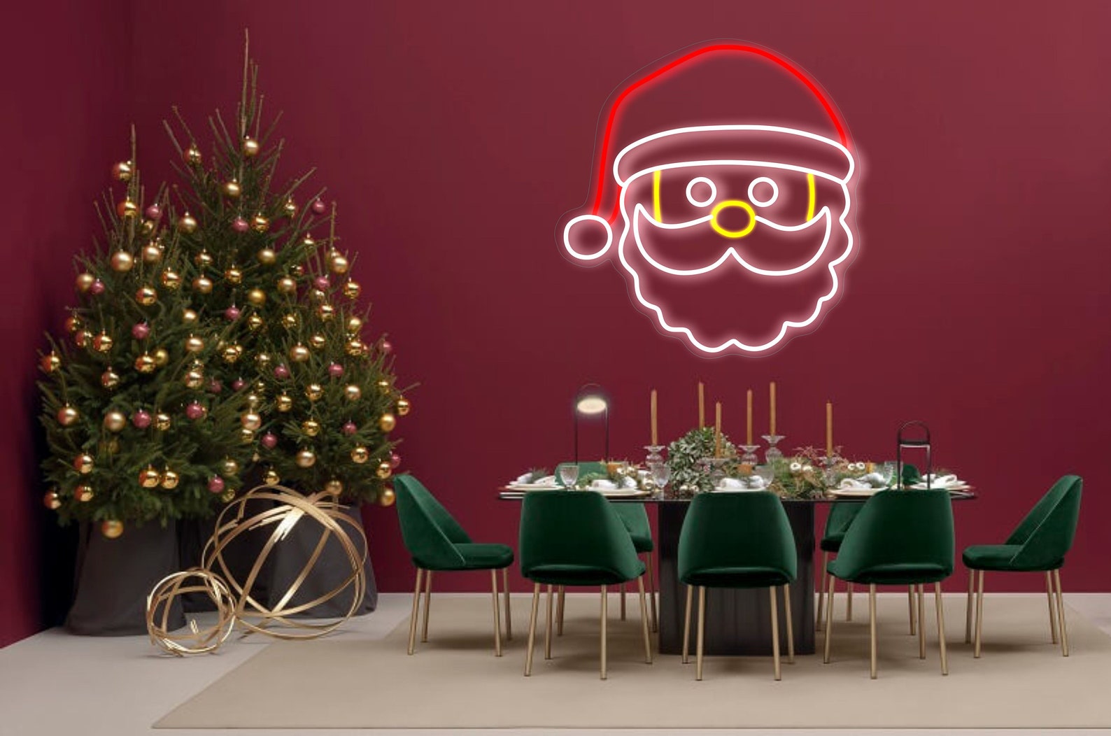 Santa LED Neon Sign for Wall Decor Christmas Neon Sign Santa | Etsy