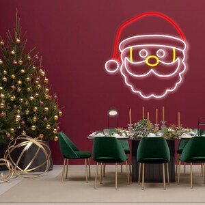 Santa LED Neon Sign for Wall Decor, Christmas Neon Sign, Santa Claus ...