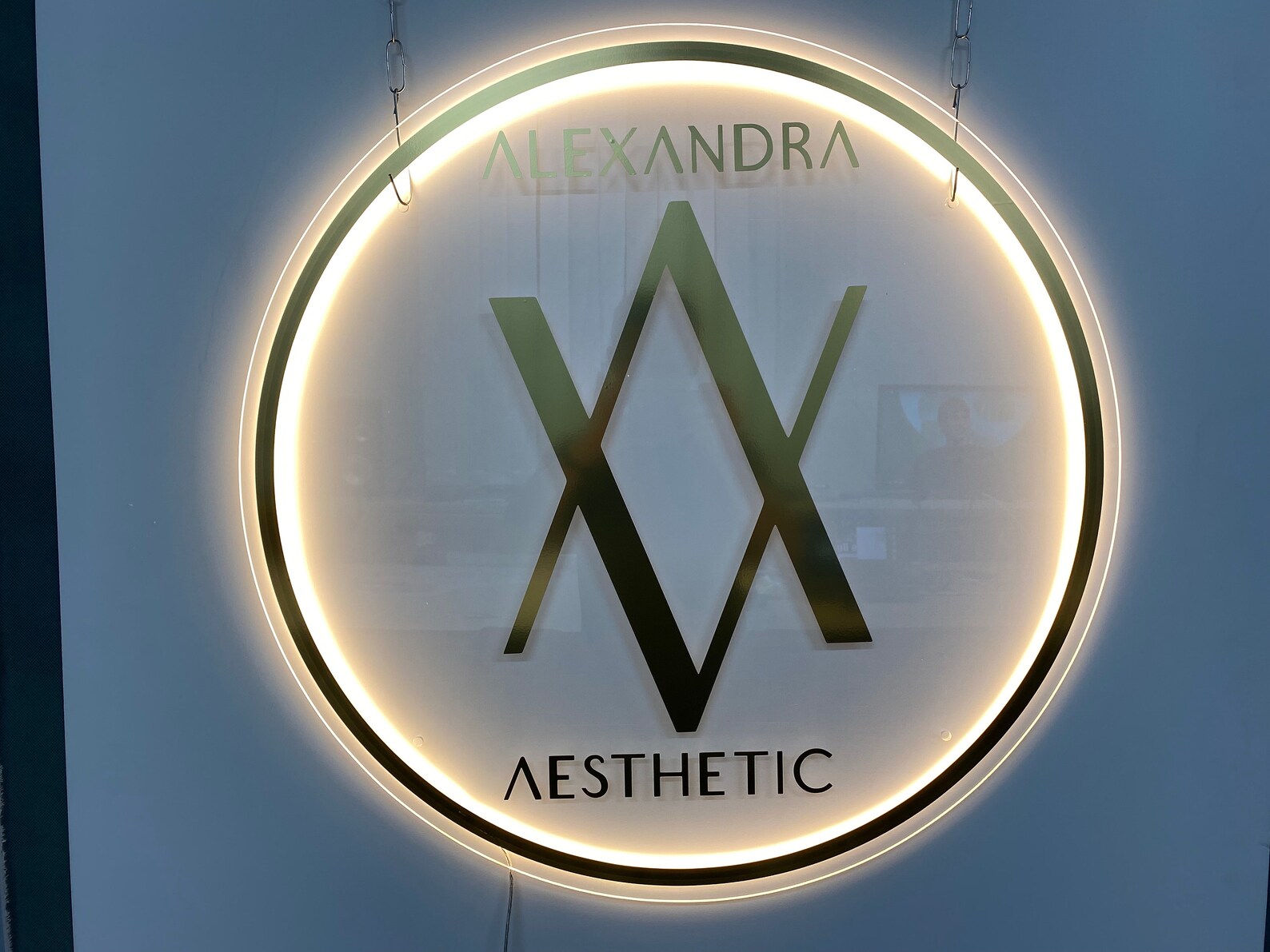 Acrylic Sign for Business. Golden Mirrored Logo for Advertising. All ...