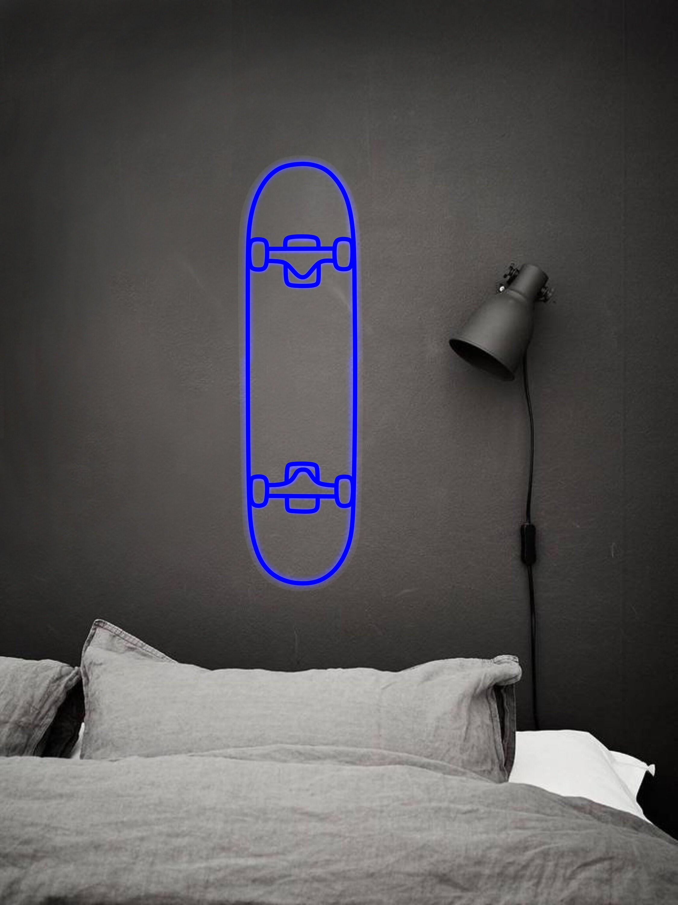 Skateboard Neon Sign Skateboard Art Skateboard Decor Teen - Etsy