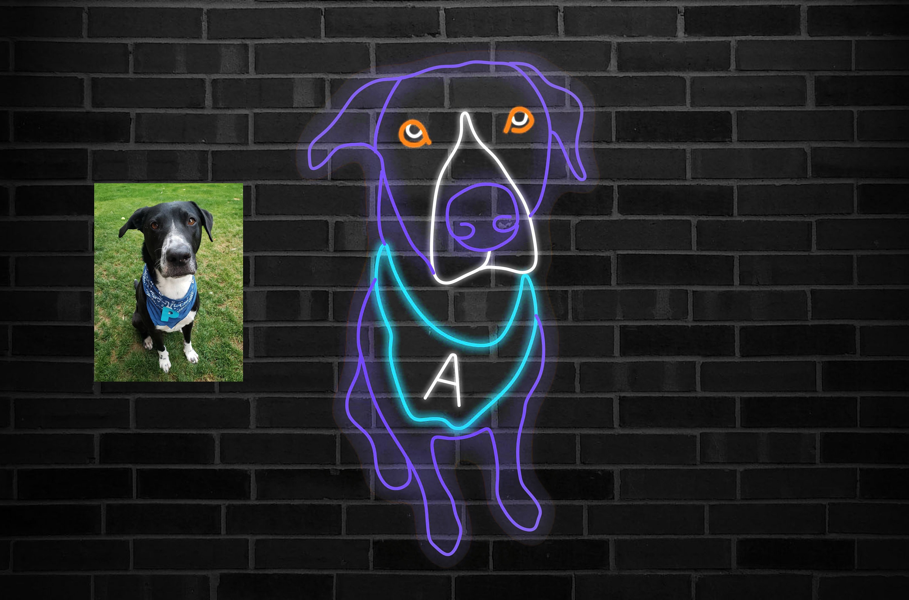 Custom Dog Neon Sign - Personalized Pet Portrait - Etsy