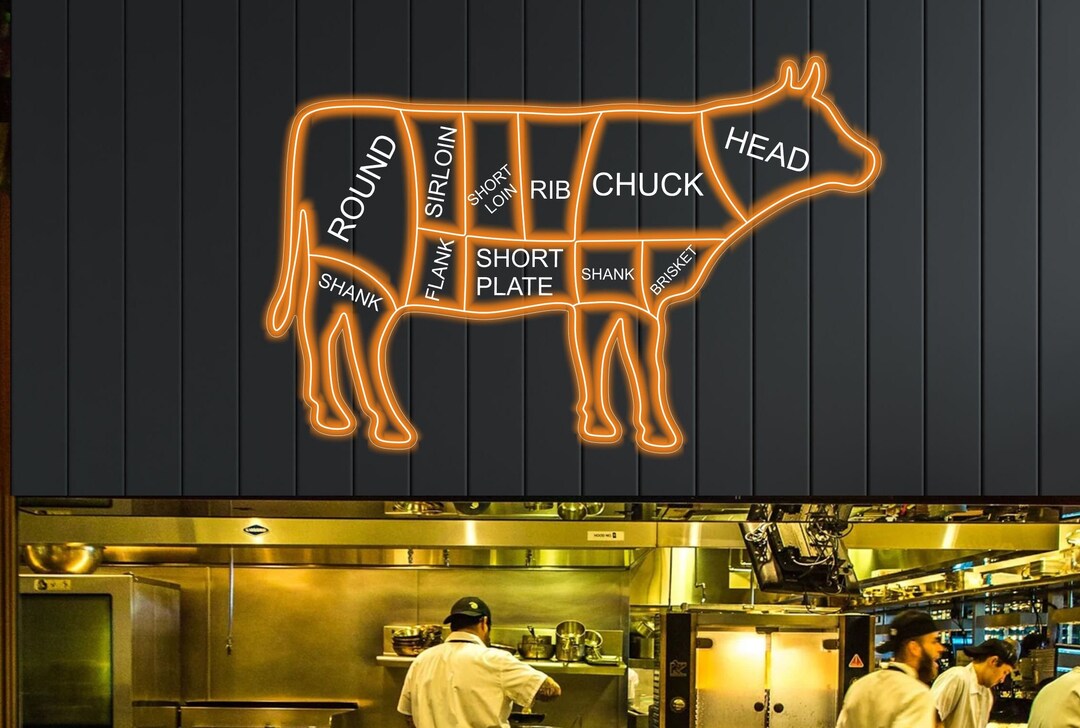 Cuts of Beef BBQ Neon Sign for Restaurant or Butcher Shop - Etsy
