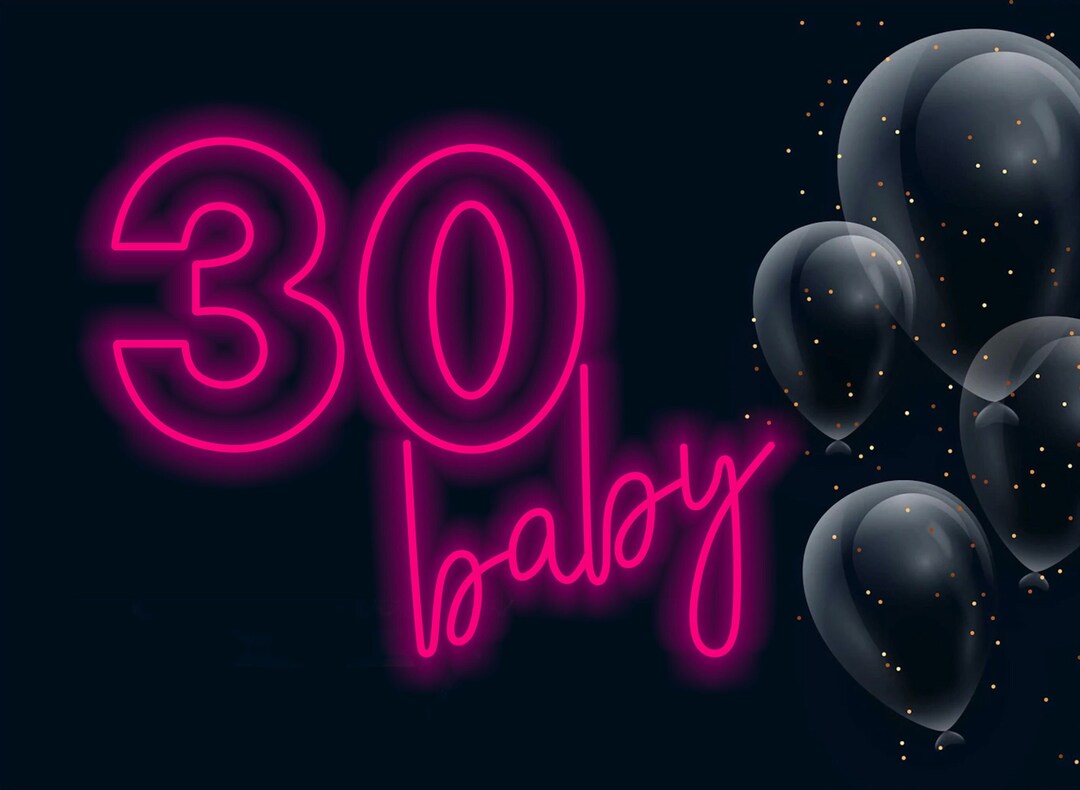 30th Birthday Neon Sign. Festive Decor for a Party. LED Signboard for ...