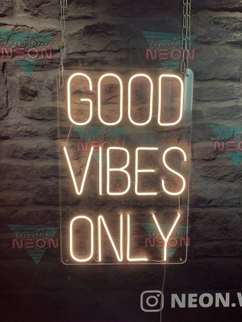 Good Vibes Only a Neon Sign for a Bedroom Bar Beauty Salon - Etsy