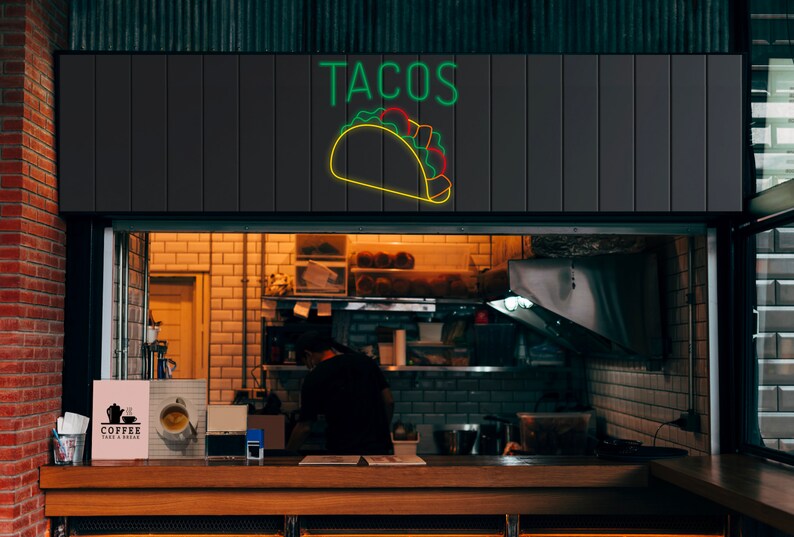 Taco Neon LED Sign is a Bright Decor for Mexican Cuisine. - Etsy