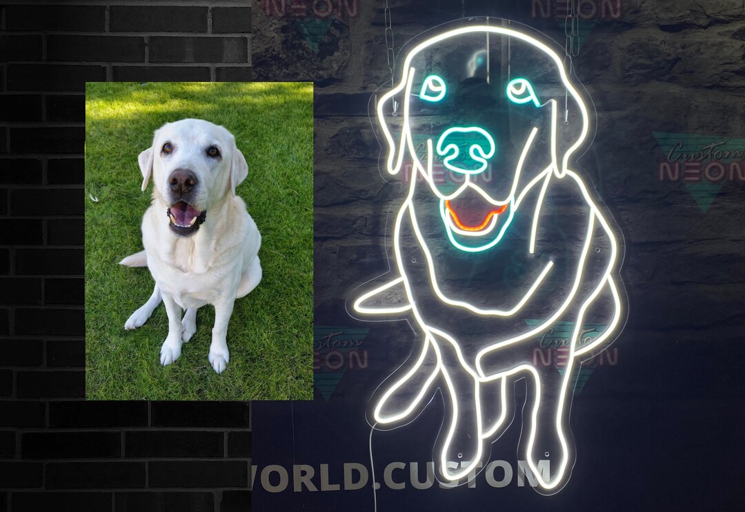 Personalized Dog Neon Sign From Your Dog's Photo - Etsy