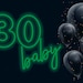 30th Birthday Neon Sign. Festive Decor for a Party. LED Signboard for ...