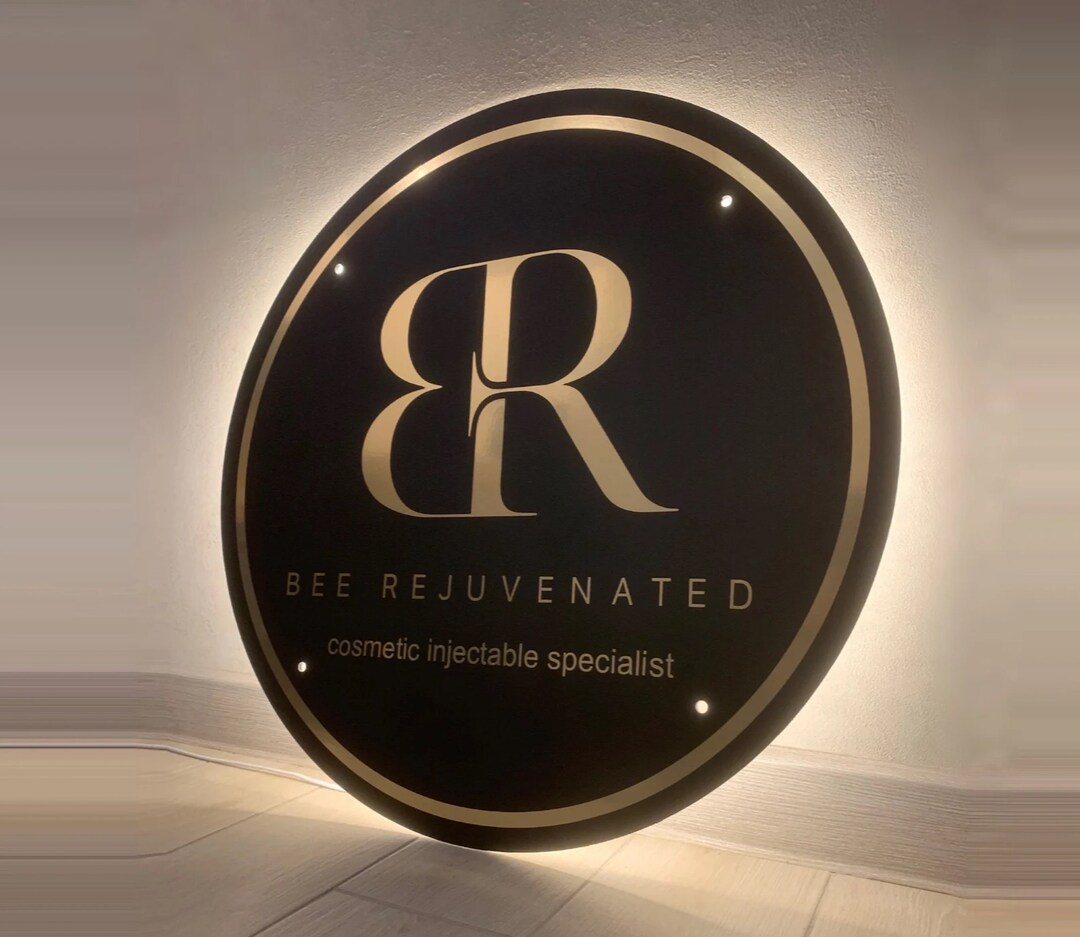 Wall Decor Mirror Gold Logo Acrylic Sign. Custom Decoration Office ...