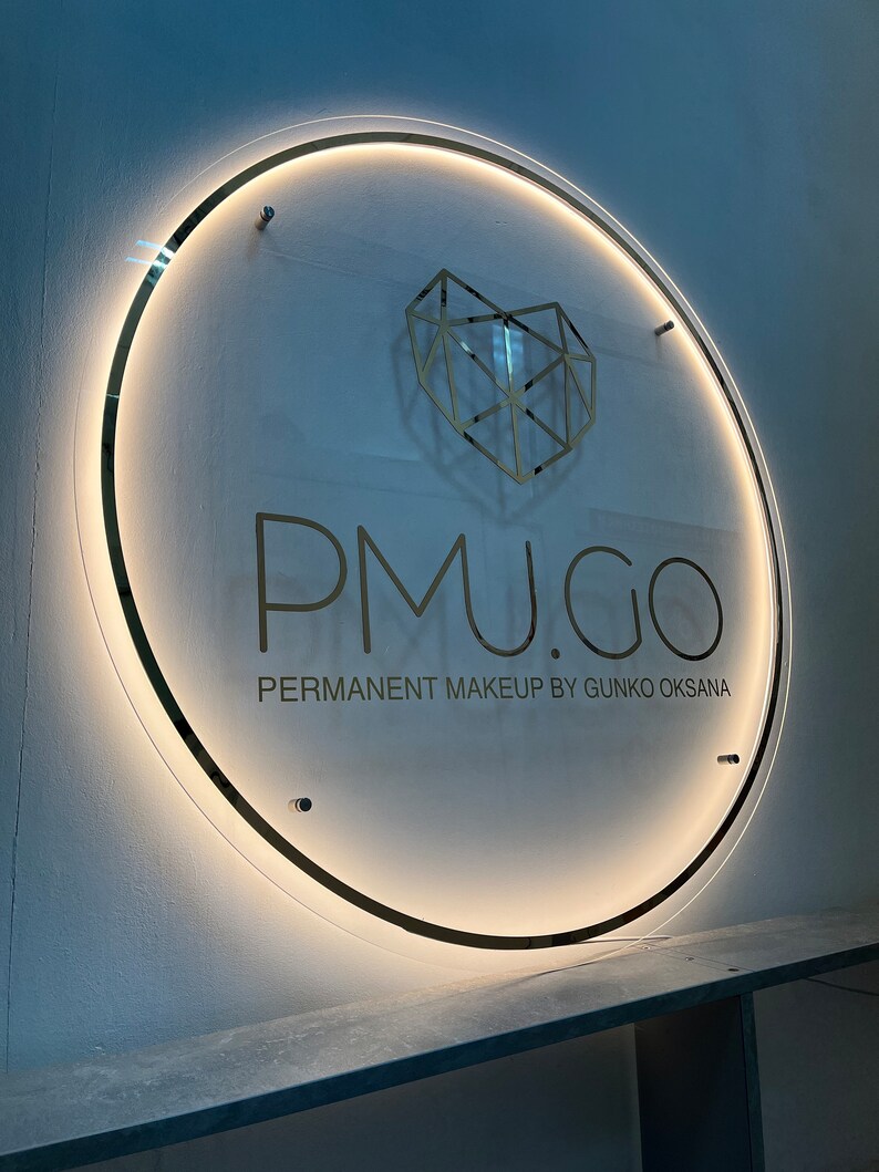 Gold Custom Acrylic Sign - Personalized Logo Display for Business - Etsy