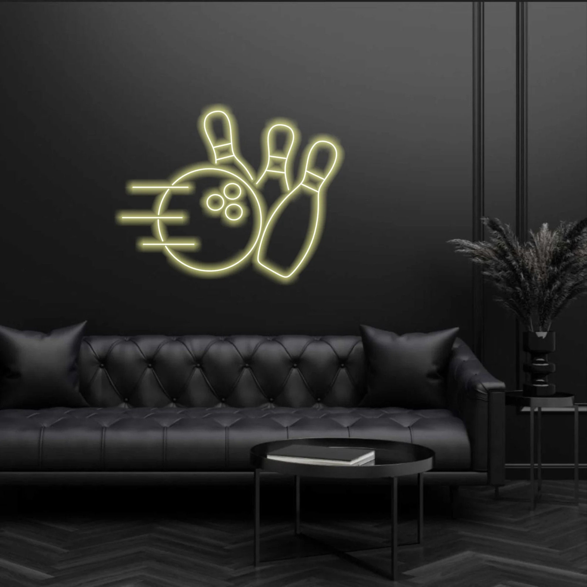 Bowling Ball and Pin - Sports LED Neon Sign. Light Decor of the Game ...