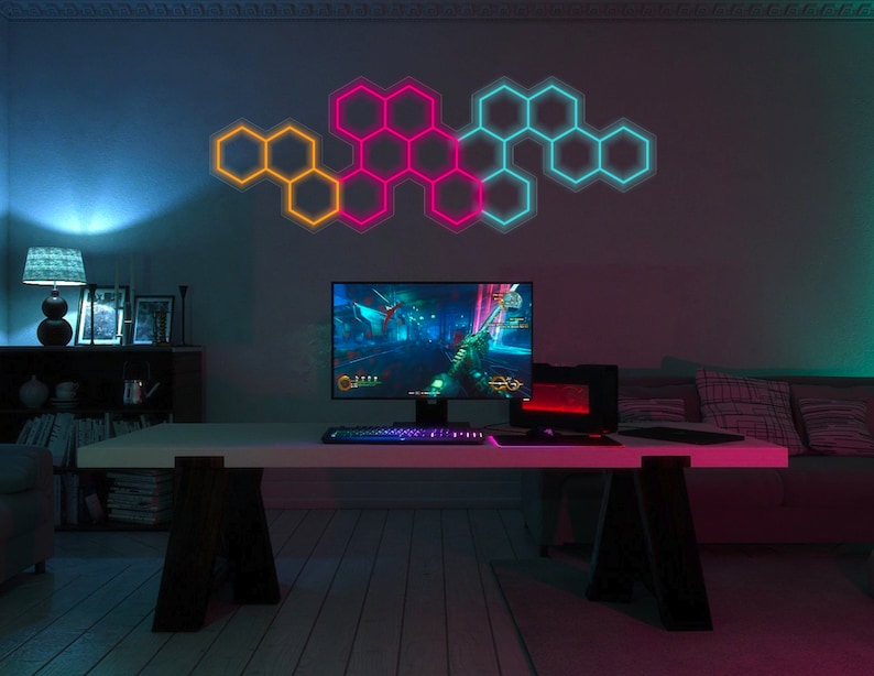 Honeycomb Neon LED Panel Hexagonal. Gaming Stock Exchange - Etsy